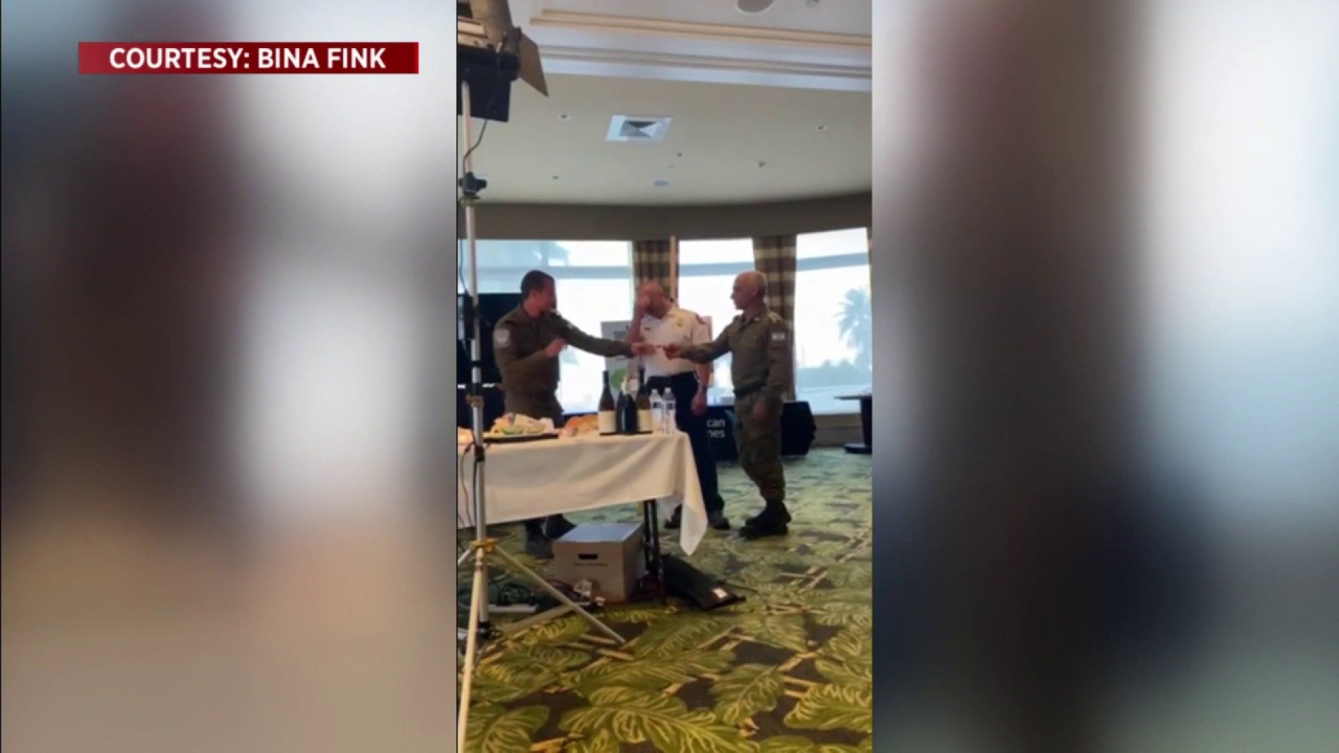 Video shows Israeli hero honoring Miami hero in Surfside