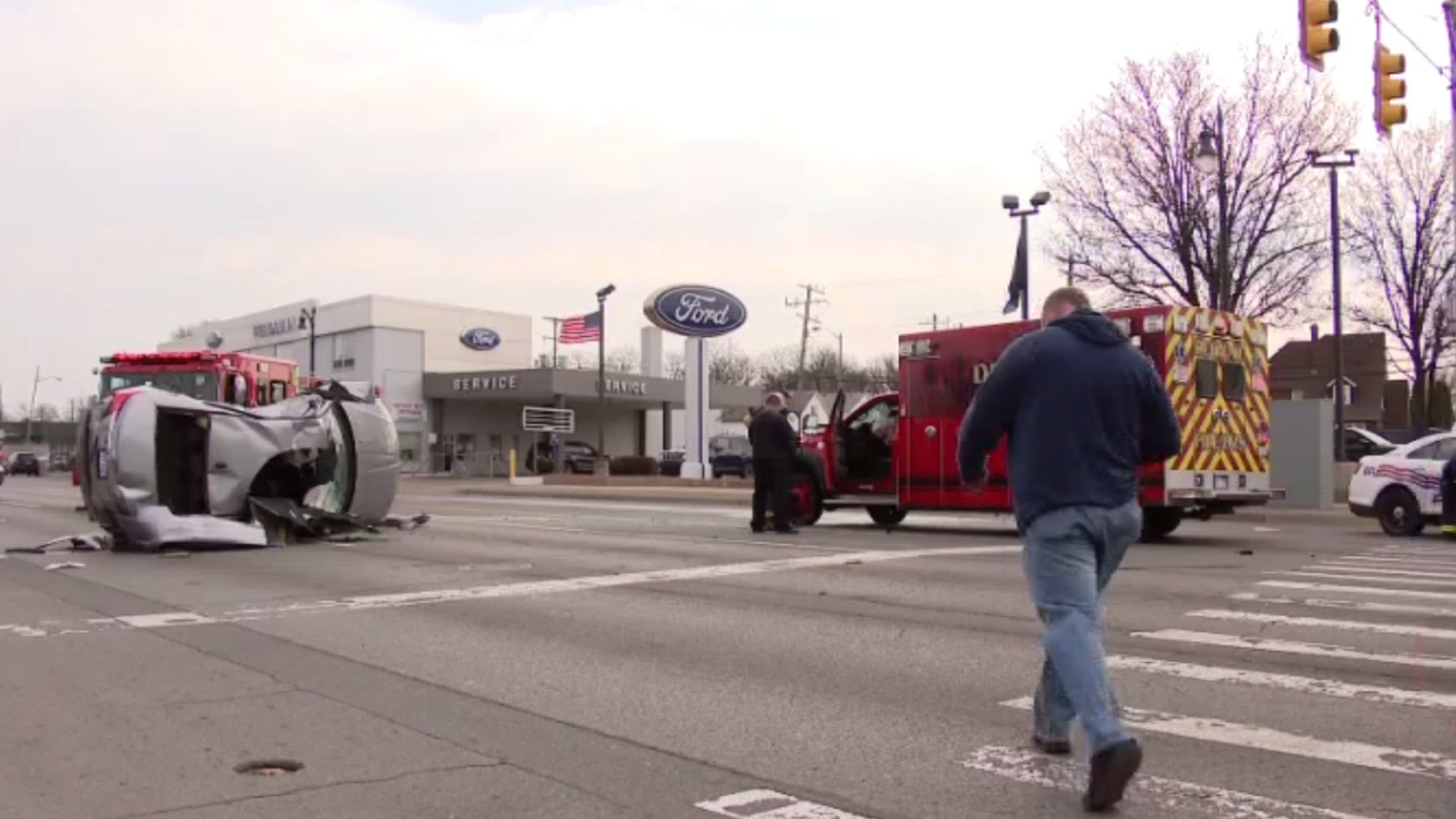 EMS rig involved in crash on Detroit's west side